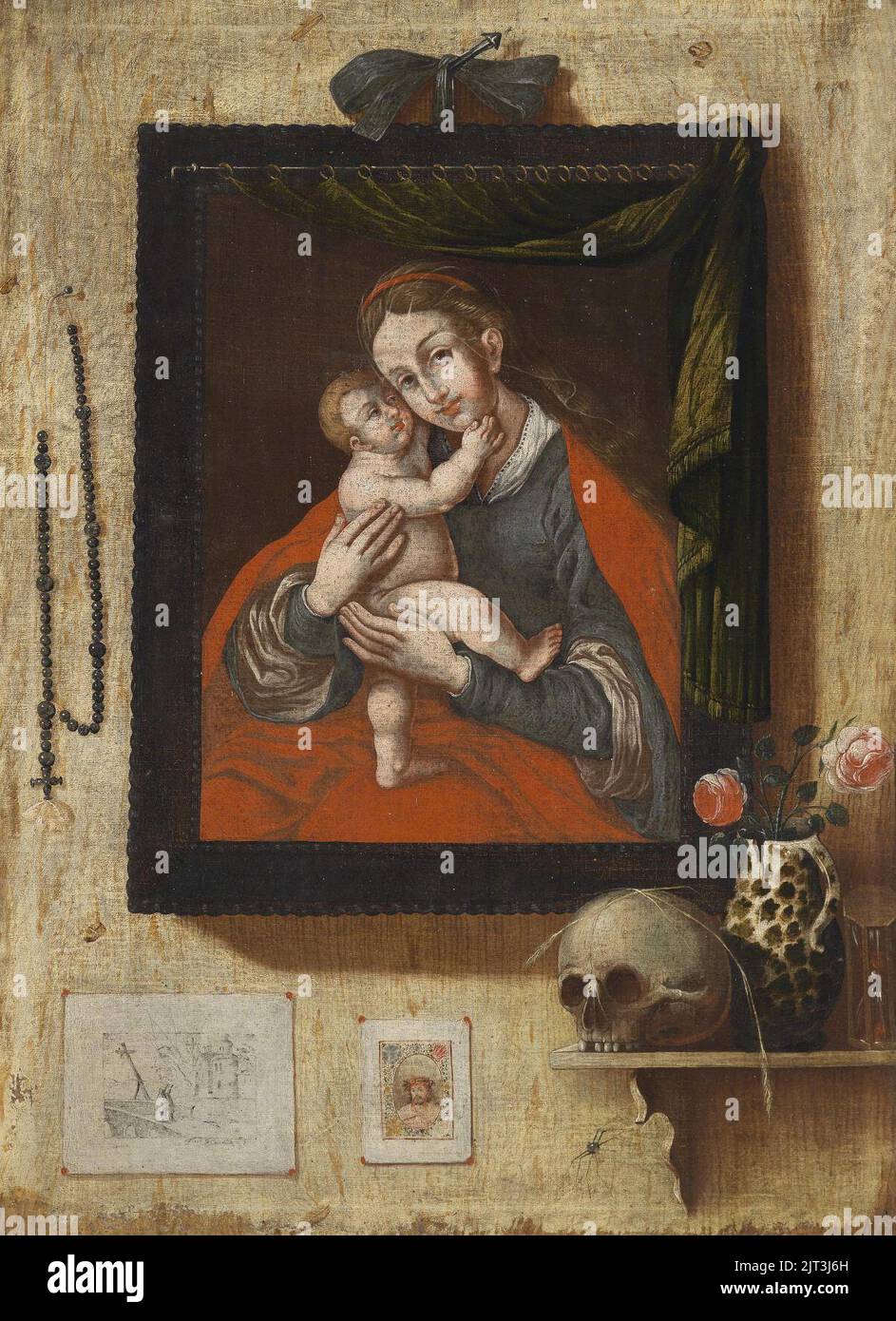 Trompe-l'Oeil-Bild mit Maria Hilf Stock Photo - Alamy