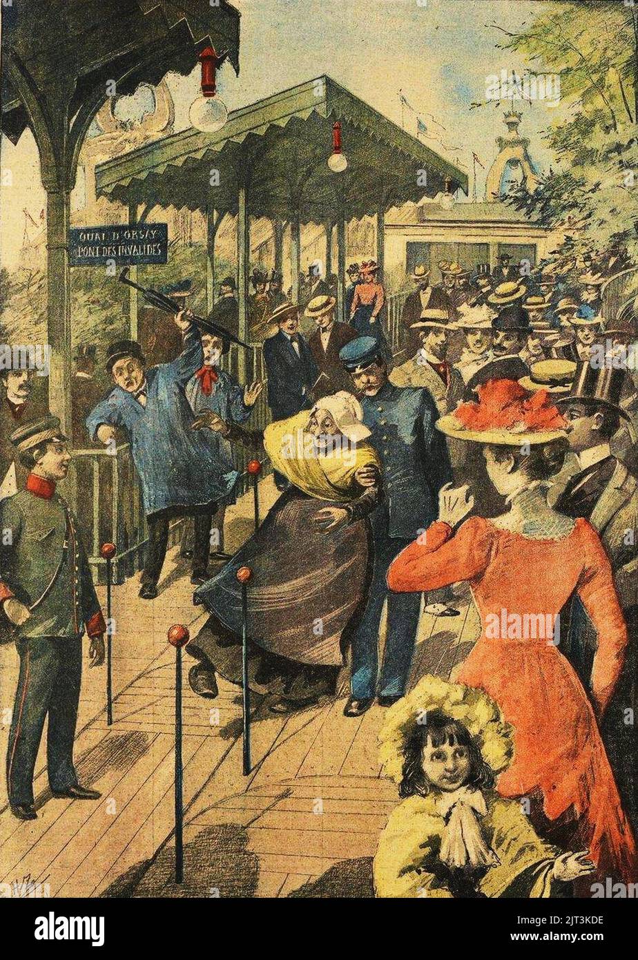 Trottoir roulant de l'exposition universelle 1900 à Paris Stock Photo ...