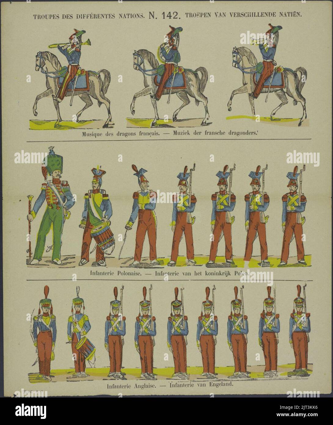 Troupes des différentes nations-Catchpenny print-Borms 0253 Stock Photo ...