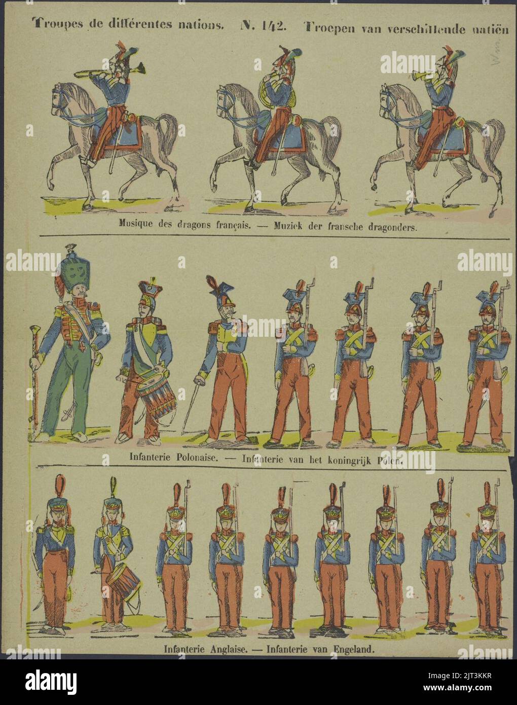 Troupes des différentes nations-Catchpenny print-Borms 0316 Stock Photo ...