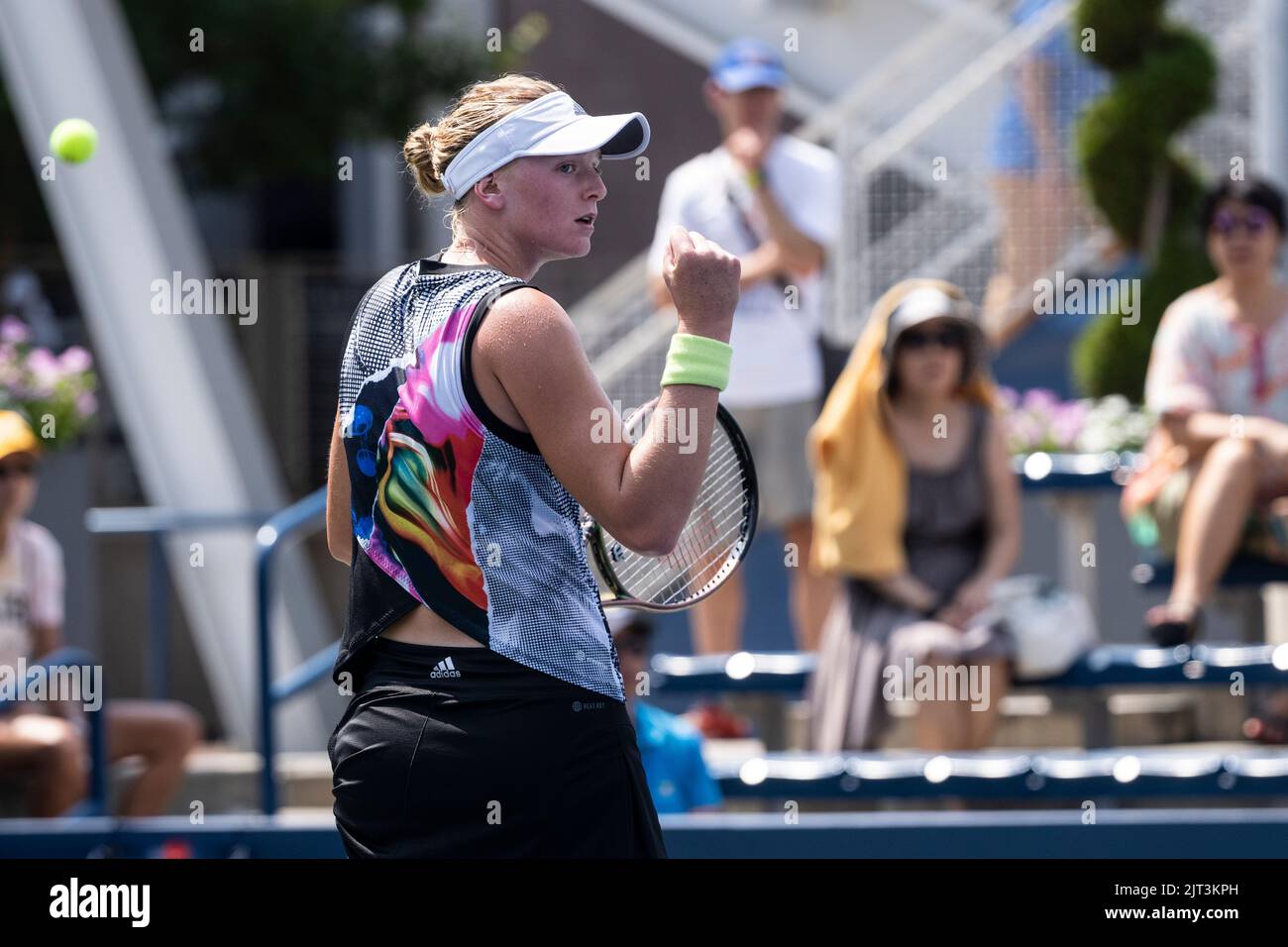 New York, NY - August 26, 2022: Ashlyn Krueger of USA reacts during ...