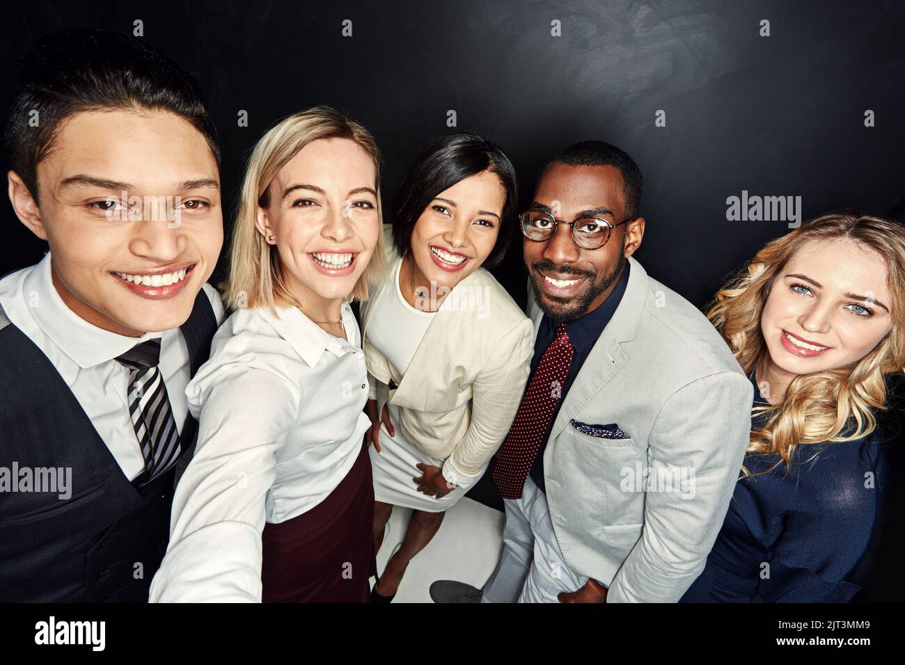 Time for a selfie of the best team. Portrait of a group of ...