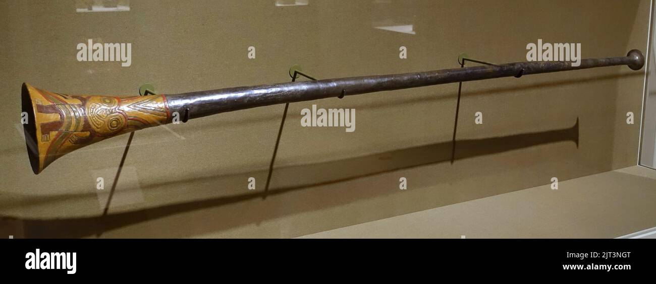 Trumpet, Paracas culture, Peru south coast, Early Horizon, c. 300-200 ...