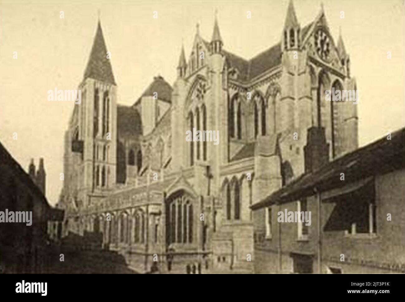 Truro Cathedral in 1905, before completion of its spire Stock Photo - Alamy