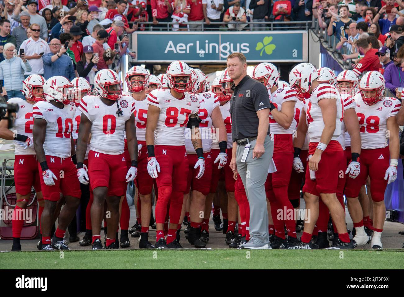 Dublin, Ireland. 28th Aug, 2022. Head Football Coach of Nebraska Scott ...