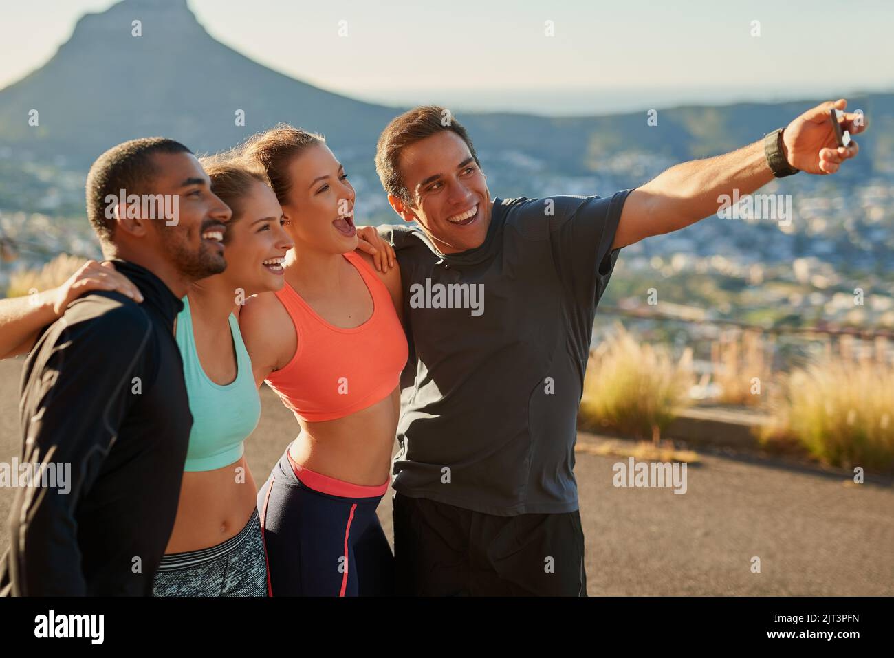 Friends training together taking hi-res stock photography and images ...
