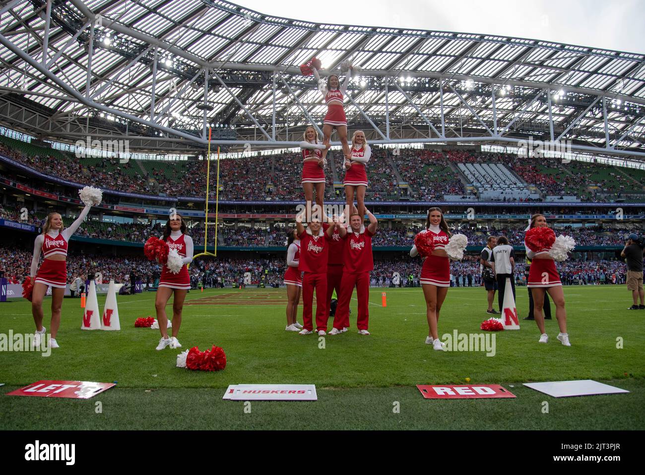 Nebraska cheerleaders during the Aer Lingus College Football Classic ...