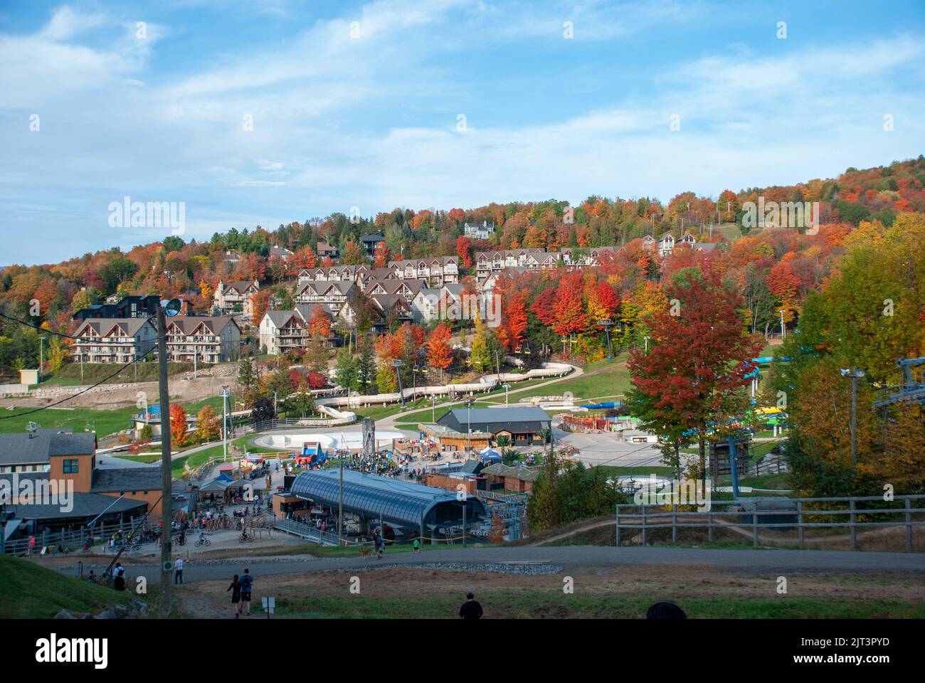 Autumn landscape with trees in Bromont, Quebec, Canada Stock Photo - Alamy