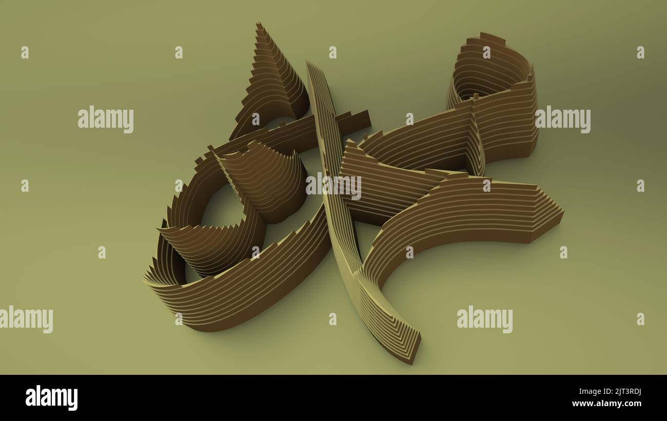 A 3D Illustration. Written in Arabic is the pious name of Prophet ...