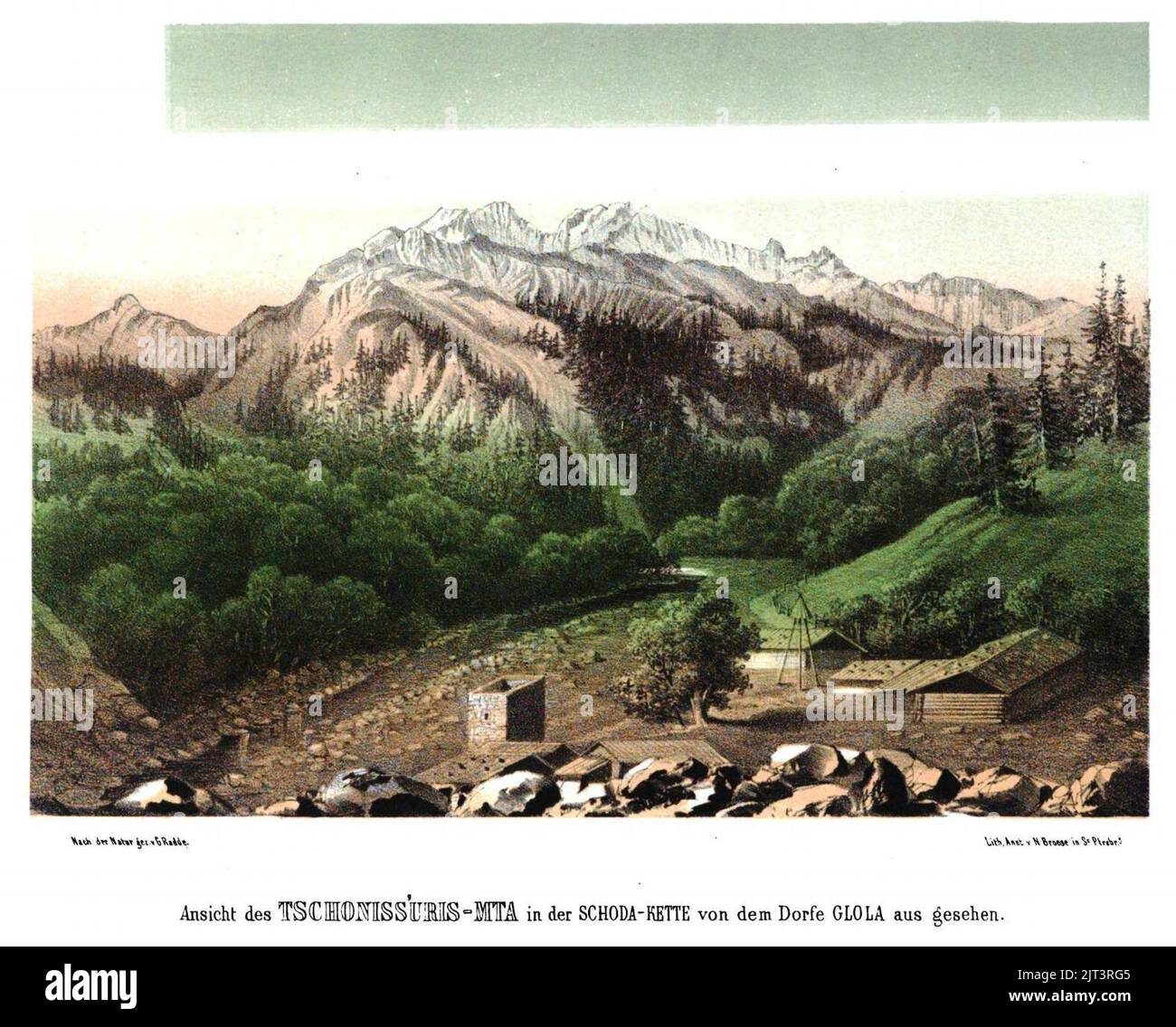 Tschonisurismta and village Shoda (Gustav Radde, 1866 Stock Photo - Alamy