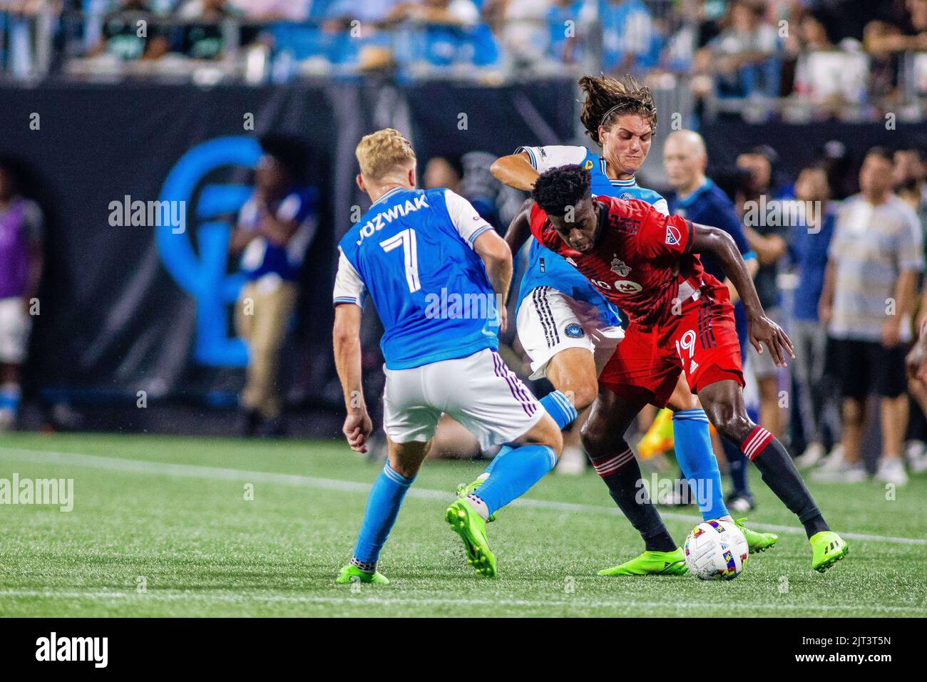 August 27, 2022: Charlotte FC midfielder Benjamin Bender (15) battles ...