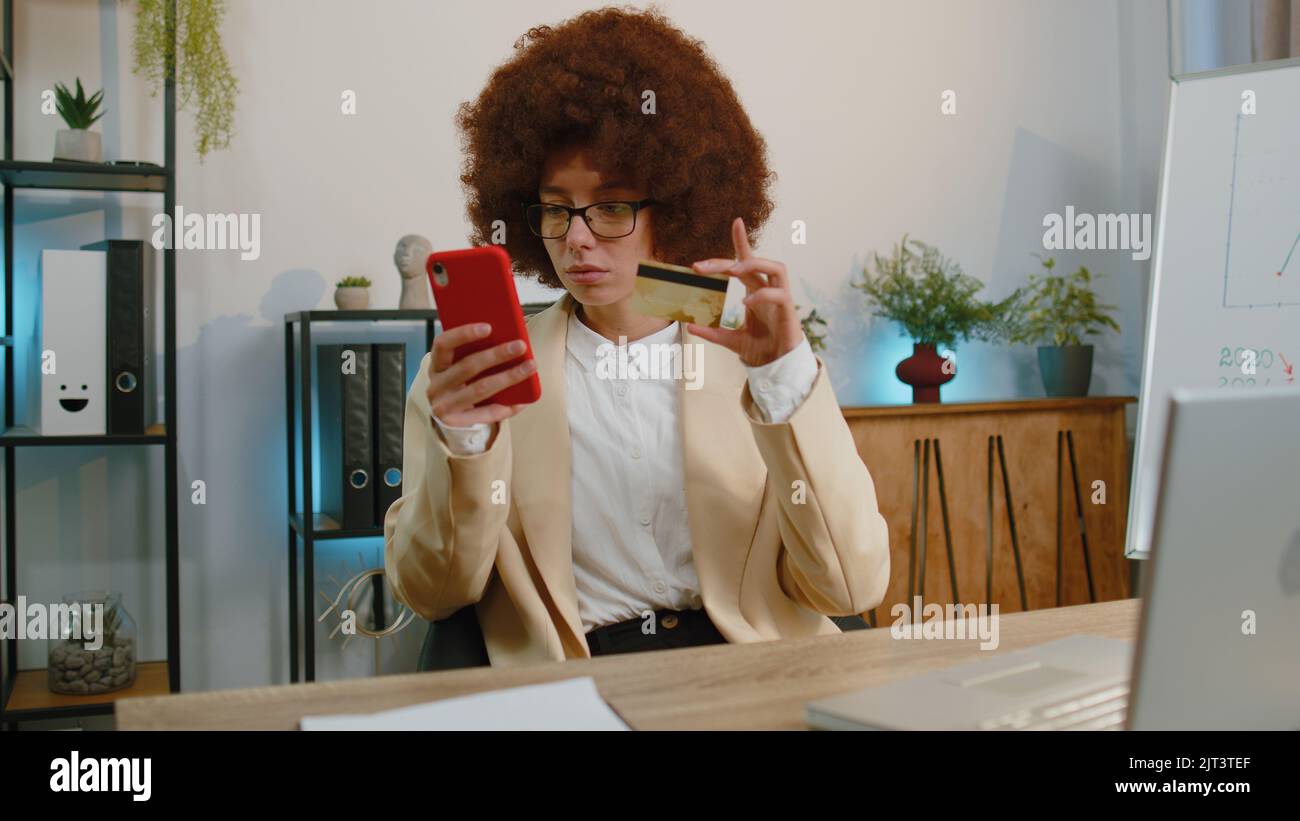 Businesswoman programmer software developer working, making online ...