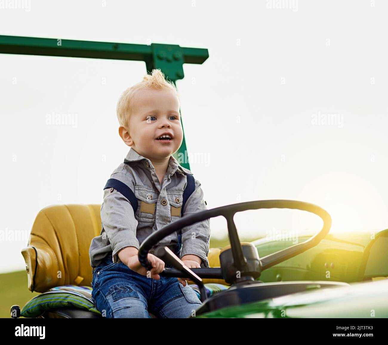 Getting an early start in the farming business. an adorable little boy ...
