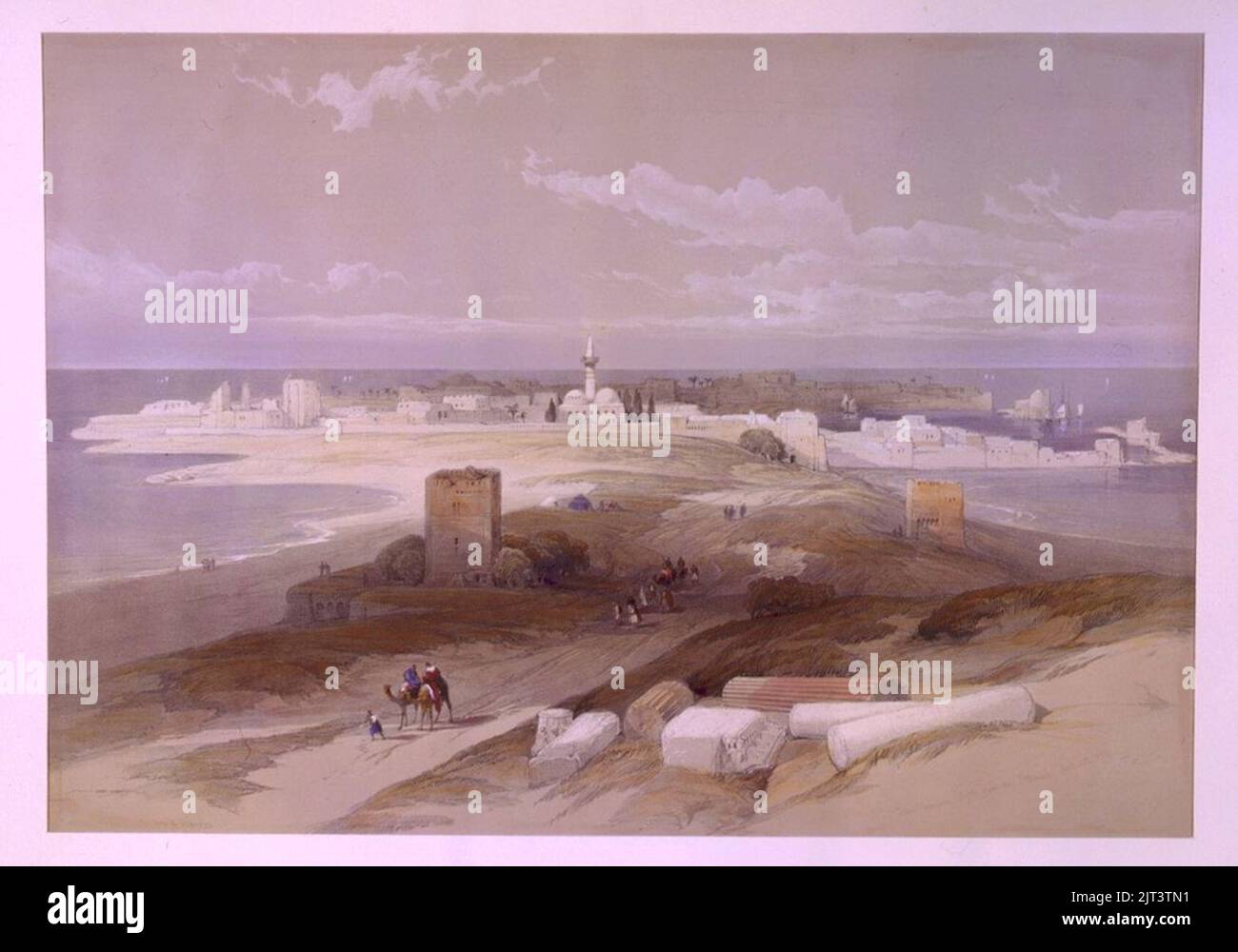 Tsur ancient Tyre from the Isthmus April 27th 1839 - David Roberts ...