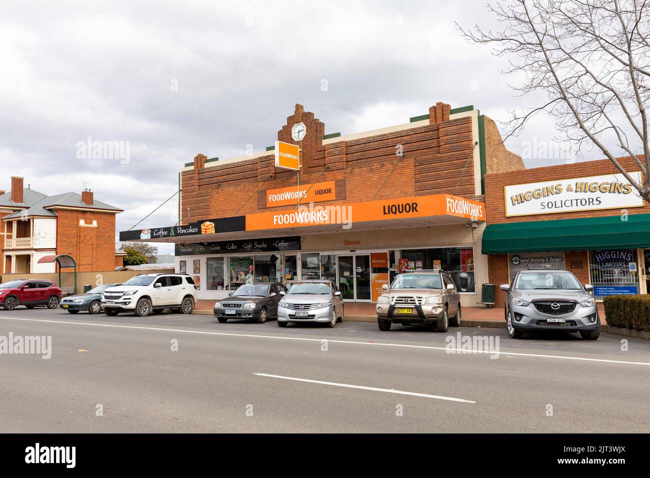 Oberon town centre, regional town in New South Wales,Australia on a ...