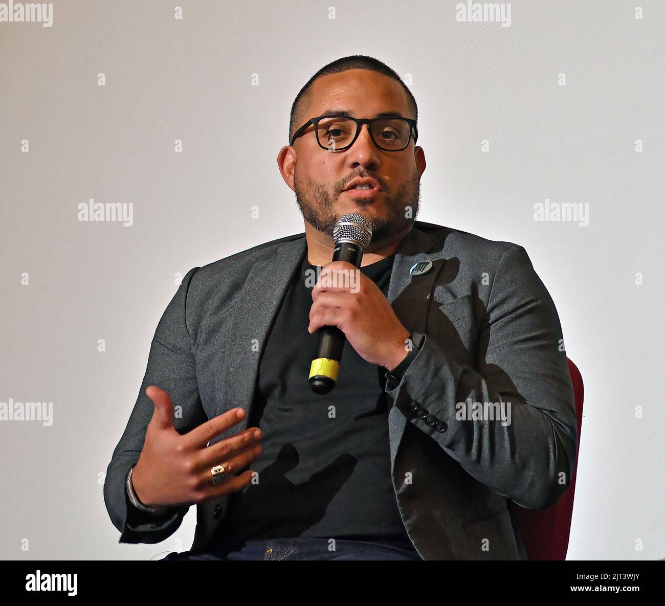 EMPORIA, KANSAS - AUGUST 27, 2022 Huascar Medina describes his ...