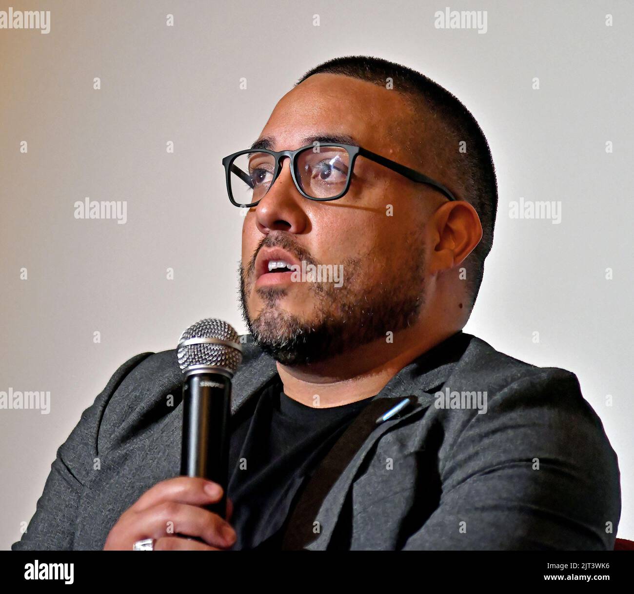 EMPORIA, KANSAS - AUGUST 27, 2022 Huascar Medina describes his ...