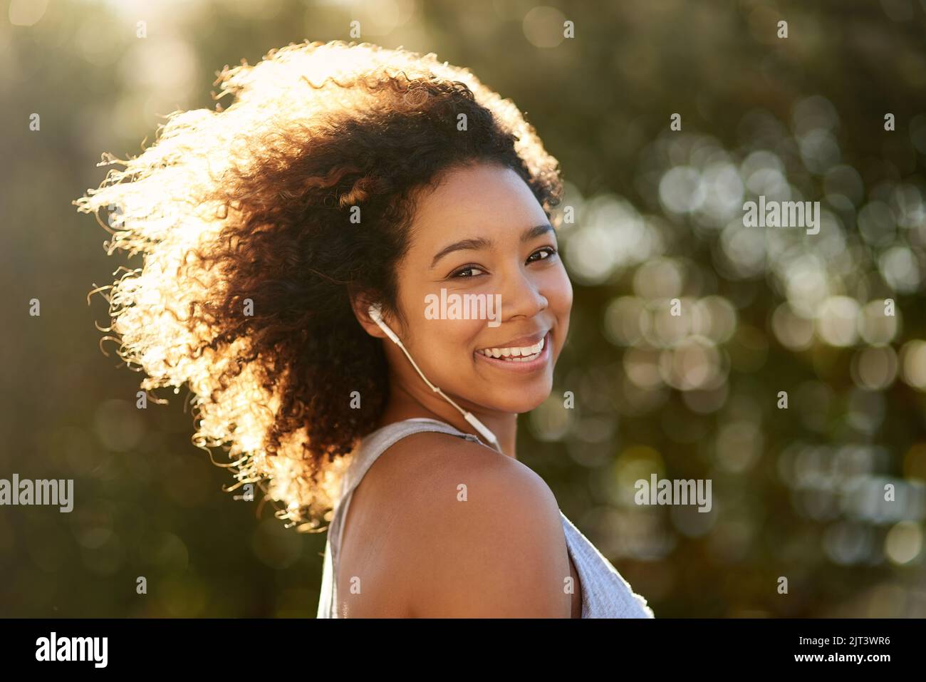 Health and music. The perfect combo. Portrait of an attractive young ...