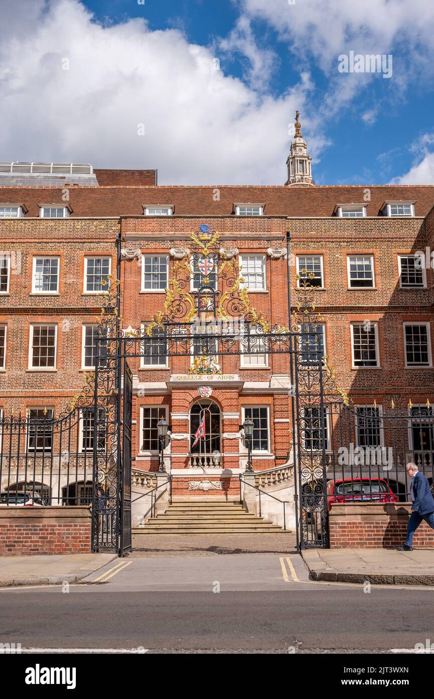 London, UK - August 25, 2022: Exterior of the College of Arms building ...