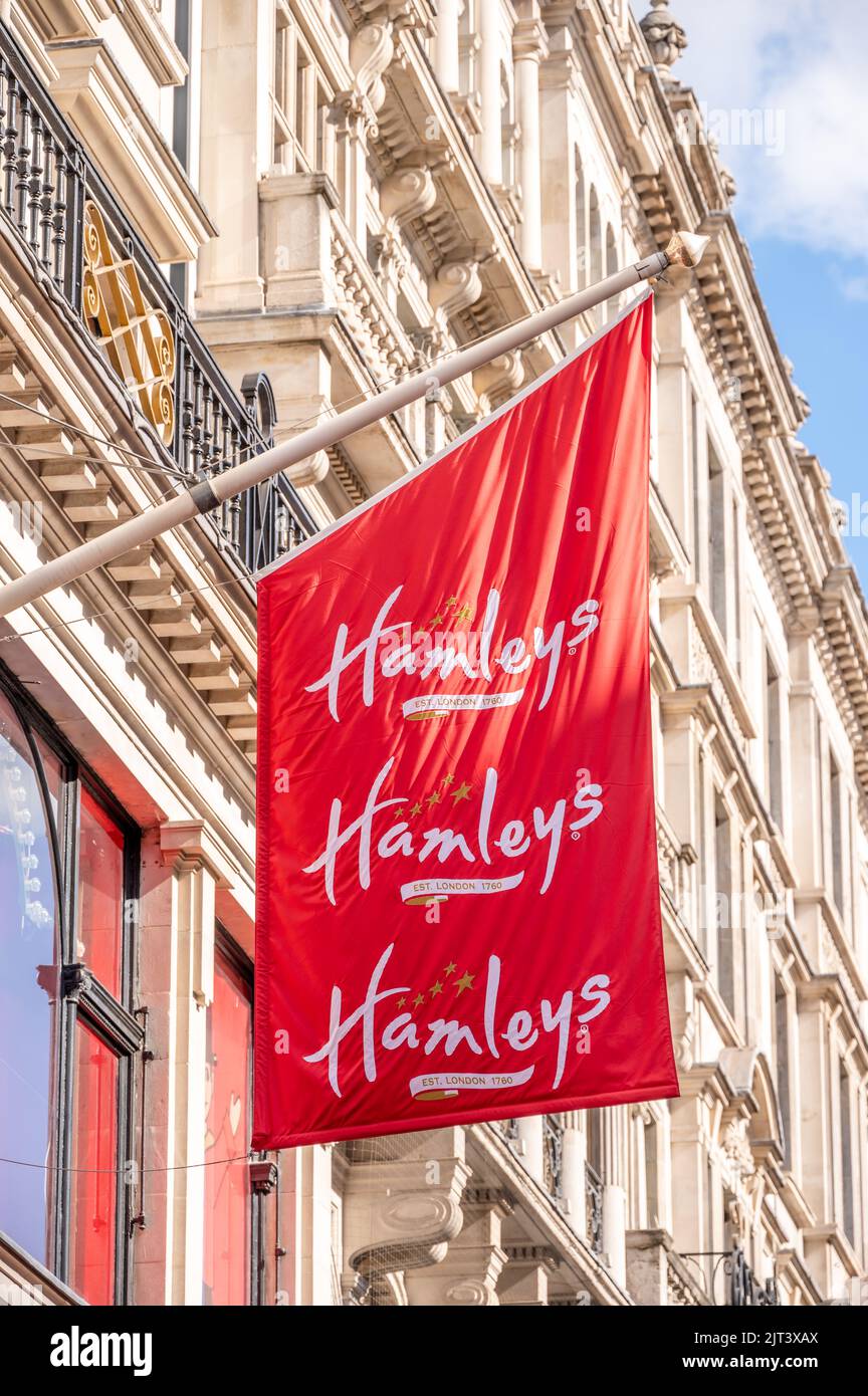London, UK - August 25, 2022: Exterior of the Hamleys toy store on ...