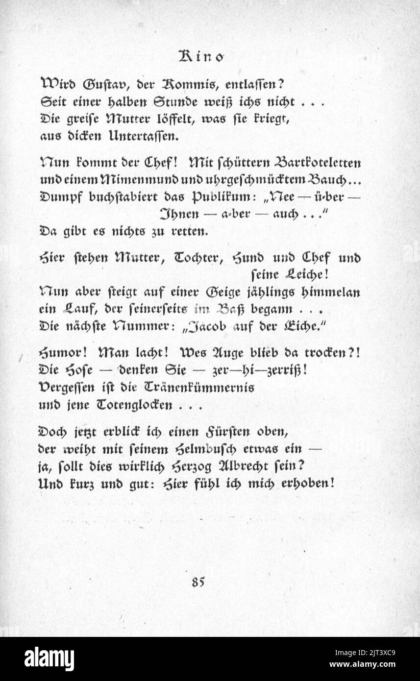 Tucholsky Fromme Gesaenge 085 Stock Photo - Alamy