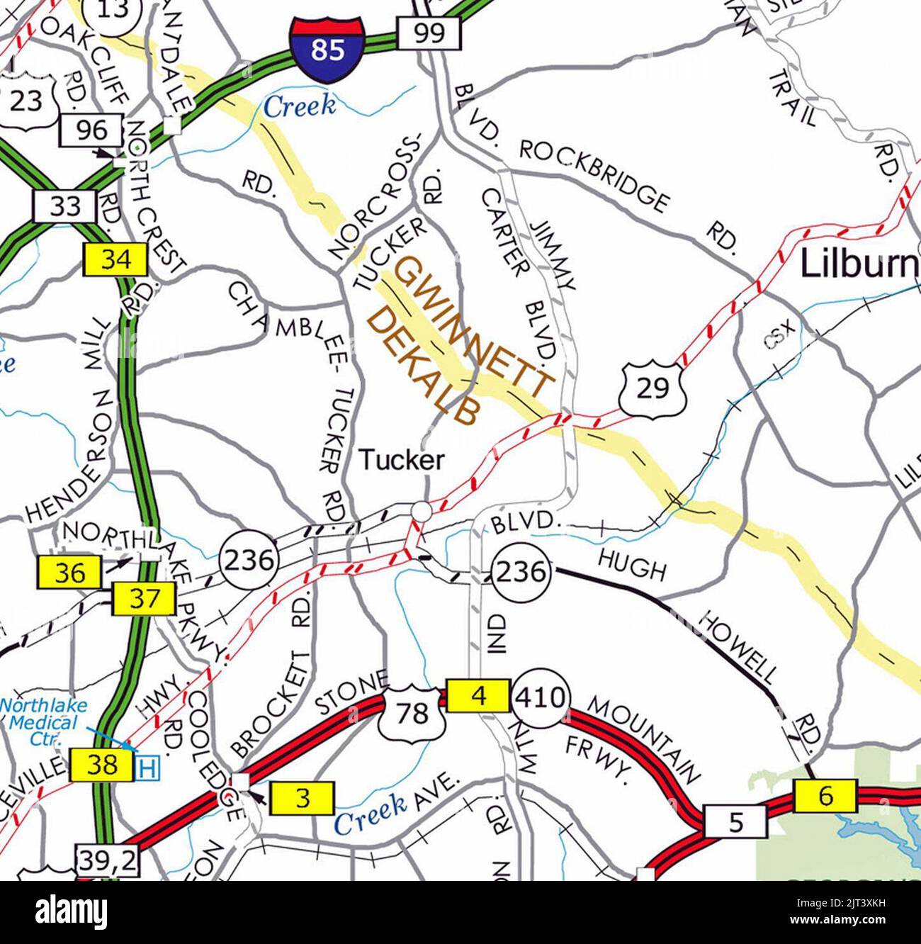 Tucker, Georgia Interstate and Highway Exits Stock Photo - Alamy