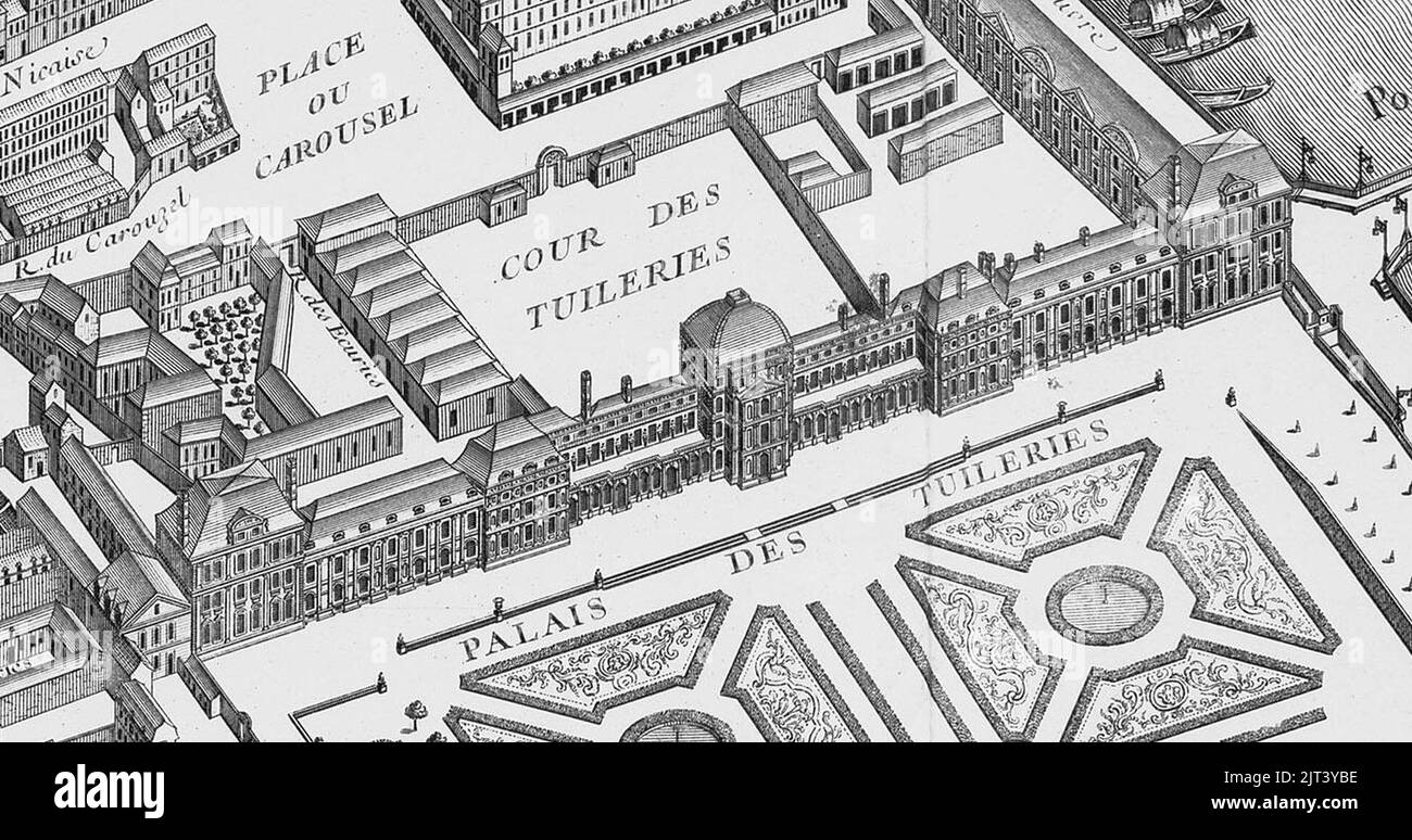 Tuileries palace - Turgot - 1739 Stock Photo - Alamy