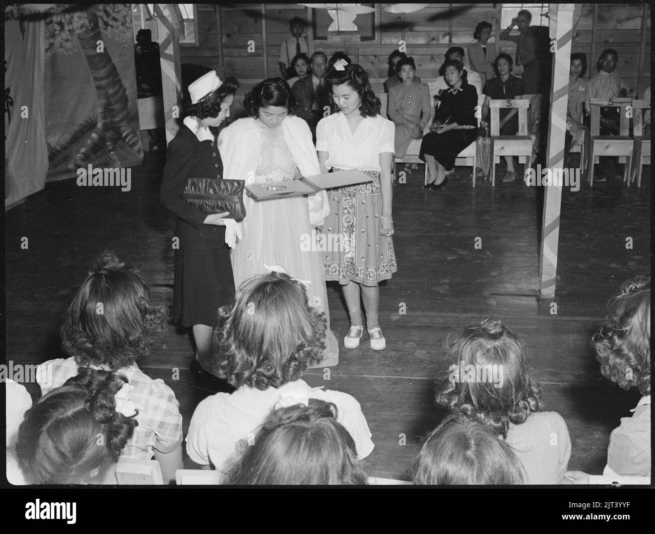 Tule Lake Relocation Center, Newell, California. A fashion show was one ...