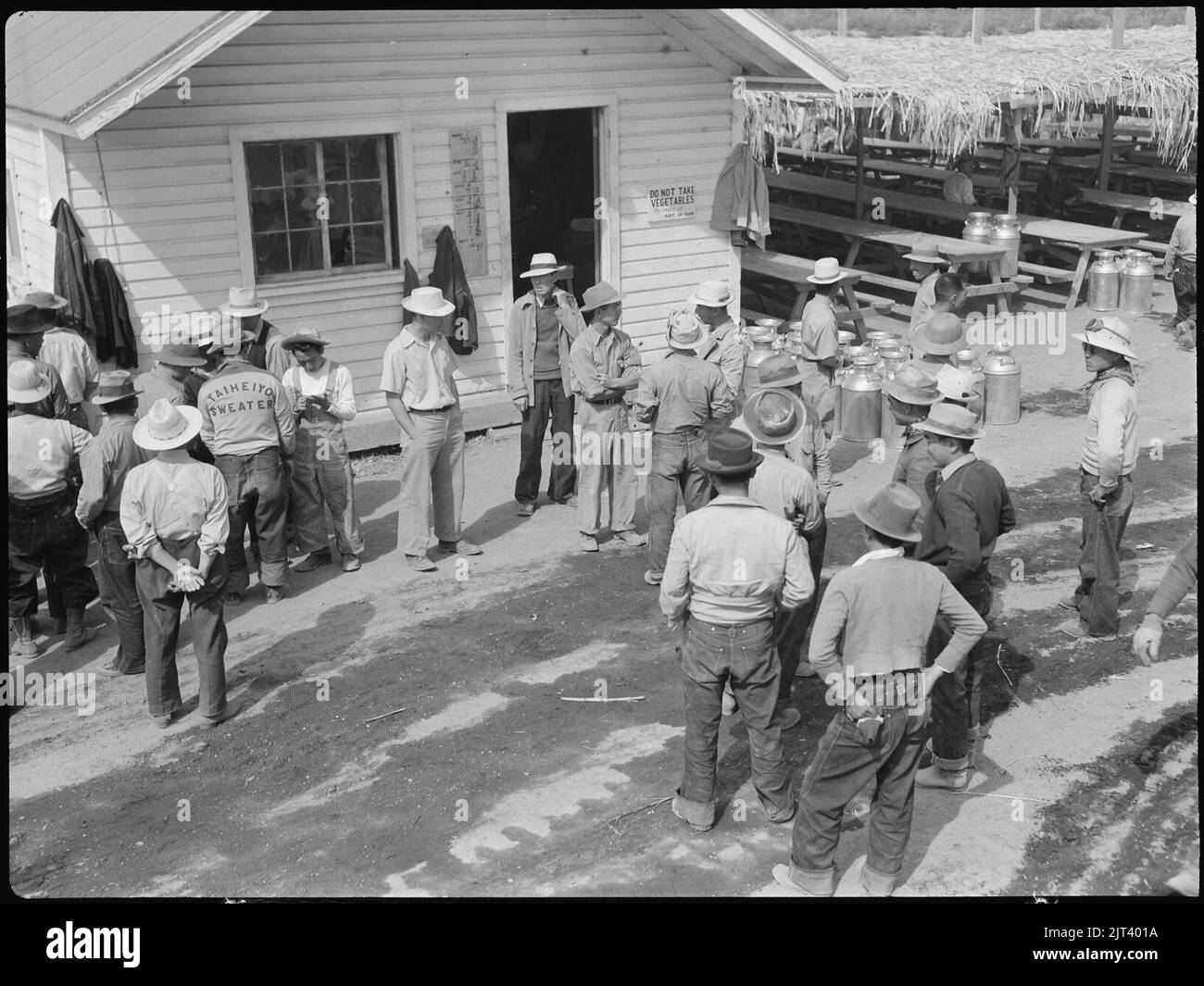 Tule Lake Relocation Center, Newell, California. A view in the lunch ...