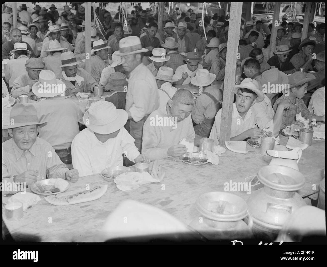 Tule Lake Relocation Center, Newell, California. A view in the lunch ...