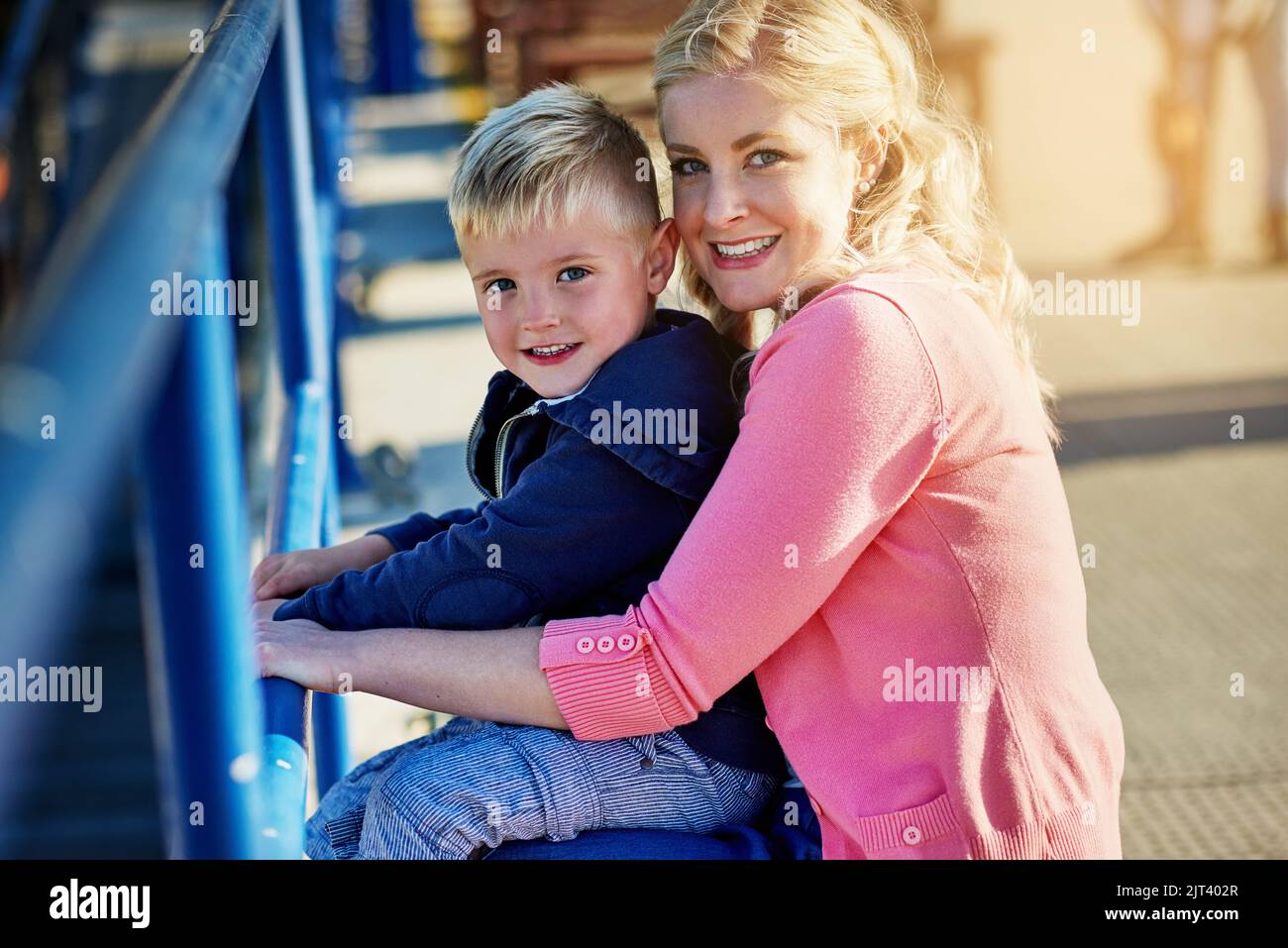 My handsome little man. Portrait of a mother posing with her little boy ...