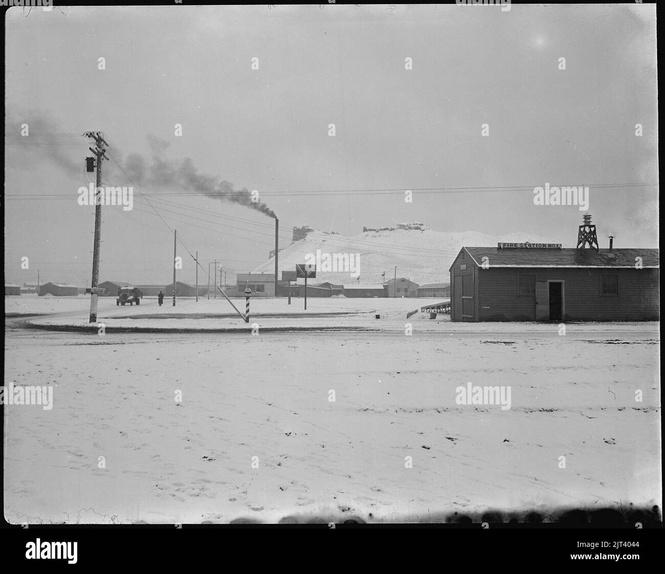 Tule Lake Relocation Center, Newell, California. A wintry view, showing ...