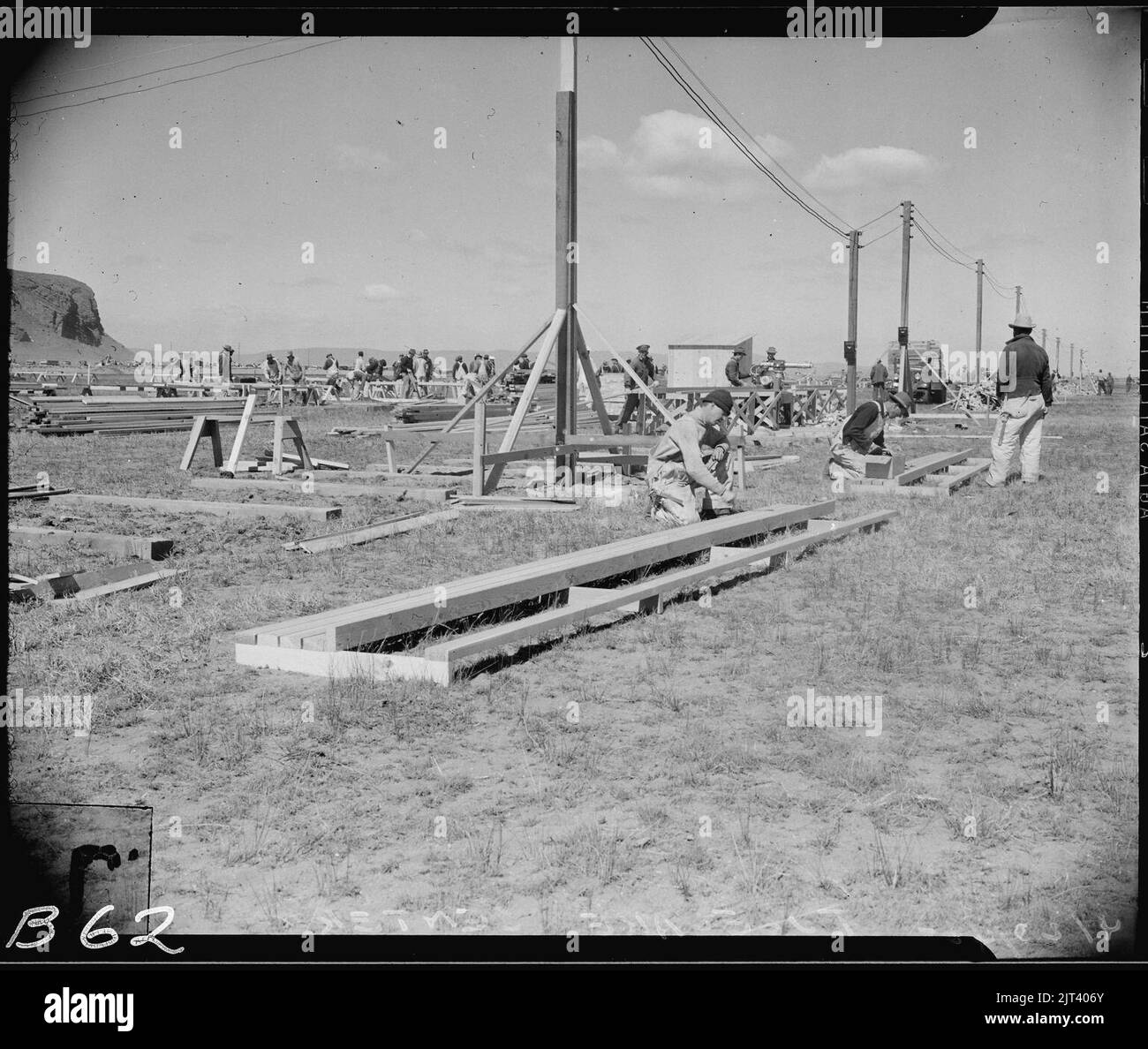 Tule Lake Relocation Center, Newell, California. Construction begins on ...