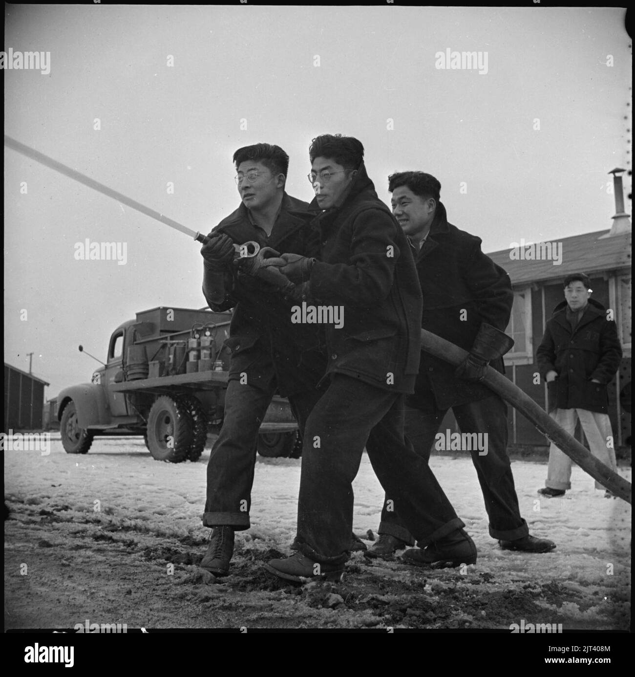Tule Lake Relocation Center, Newell, California. Evacuee members of the ...