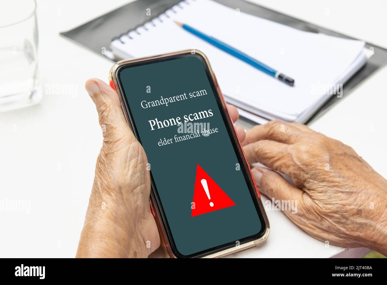 Financial scams targeting seniors ,grandparent Stock Photo - Alamy