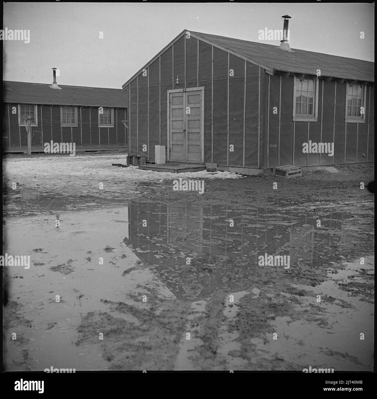 Tule Lake Relocation Center, Newell, California. Thaws turn the streets ...