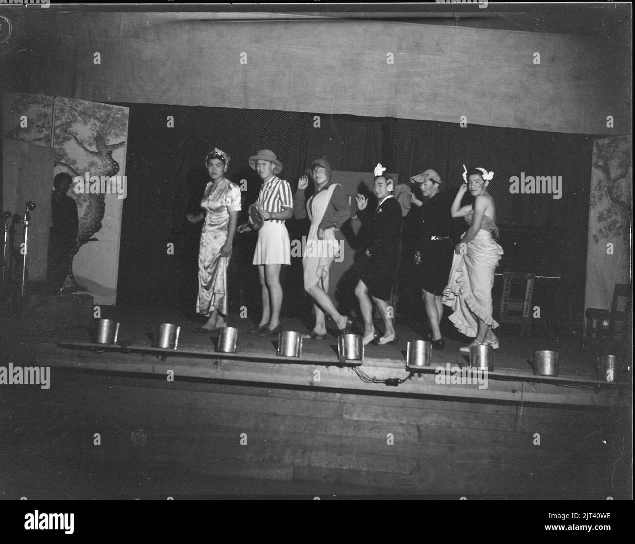 Tule Lake Segregation Center, Newell, California. Skit by boys in ...