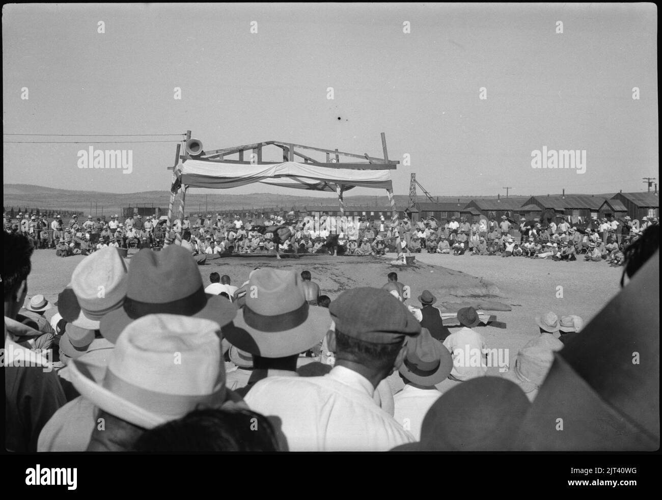 Tule Lake Segregation Center, Newell, California. Scene at the sumo ...