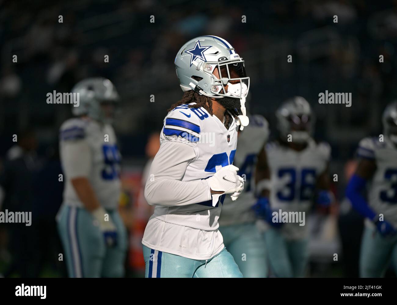 August 26 2022: Dallas Cowboys safety Malik Hooker (28) warms up before ...
