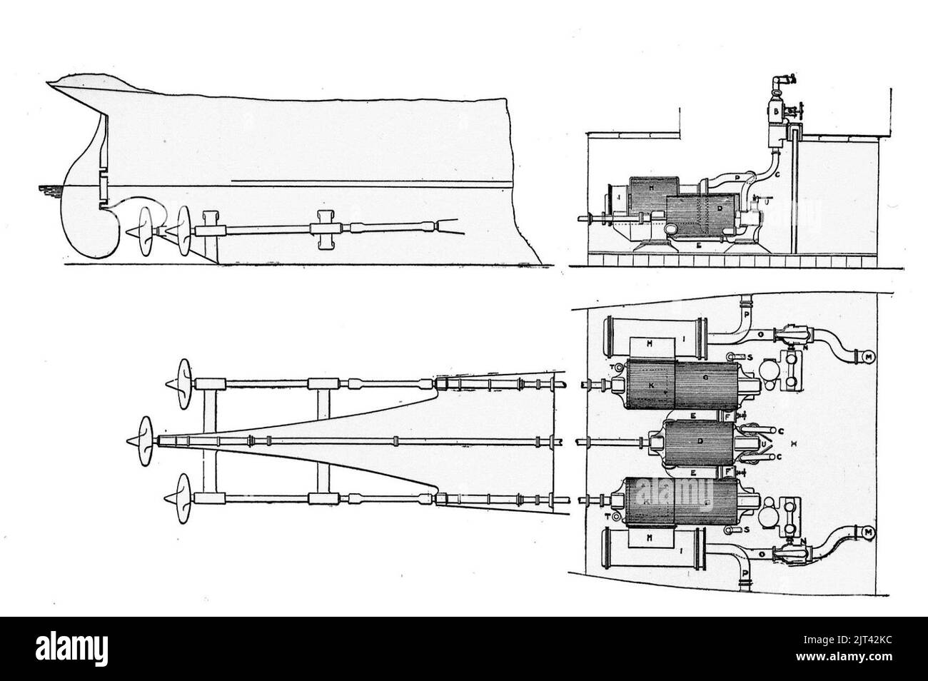 Turbines and propulsion of cross-channel steamer (Rankin Kennedy ...