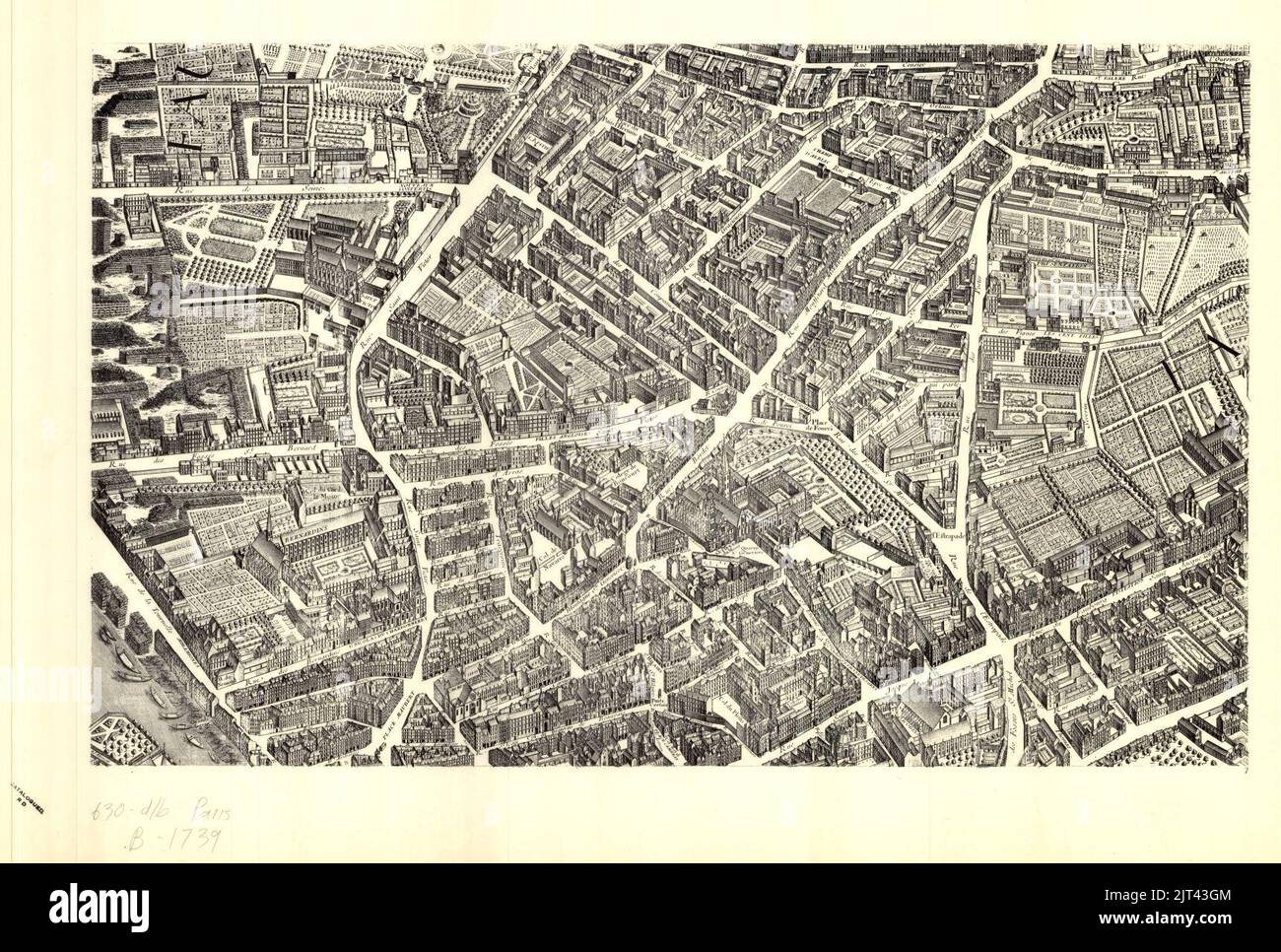 Turgot map of Paris - Sheet 07 - UWM Libraries Stock Photo - Alamy