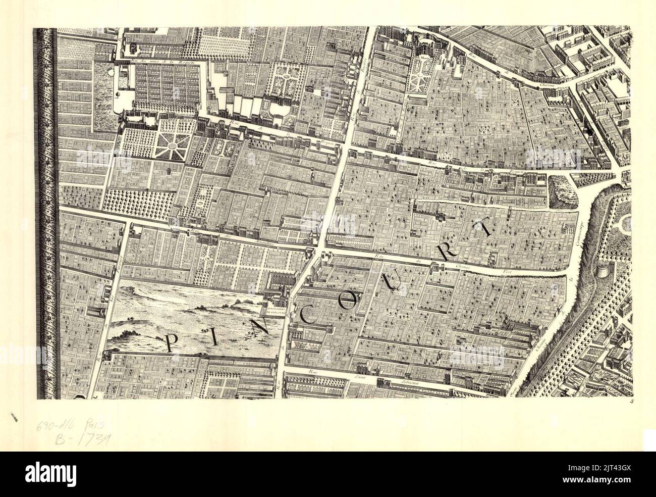 Turgot map of Paris - Sheet 05 - UWM Libraries Stock Photo - Alamy