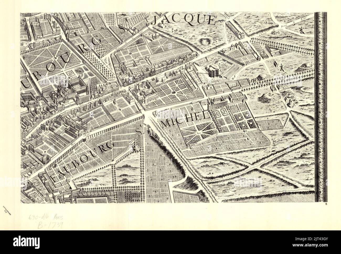 Turgot map of Paris - Sheet 08 - UWM Libraries Stock Photo - Alamy