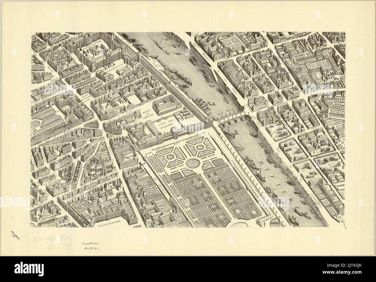 Turgot map of Paris - Sheet 15 - UWM Libraries Stock Photo - Alamy