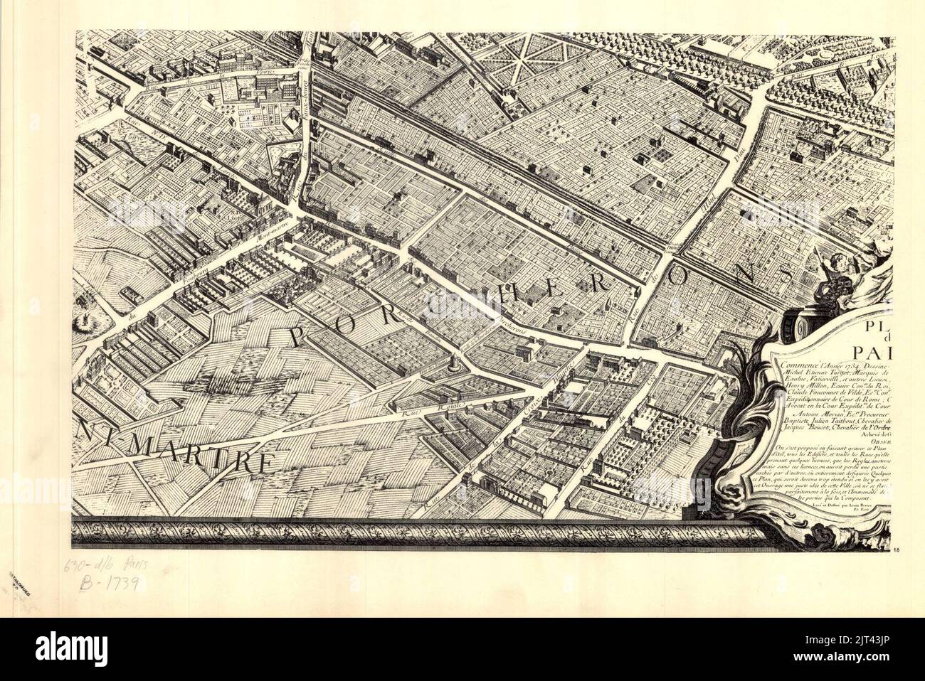 Turgot map of Paris - Sheet 18 - UWM Libraries Stock Photo - Alamy