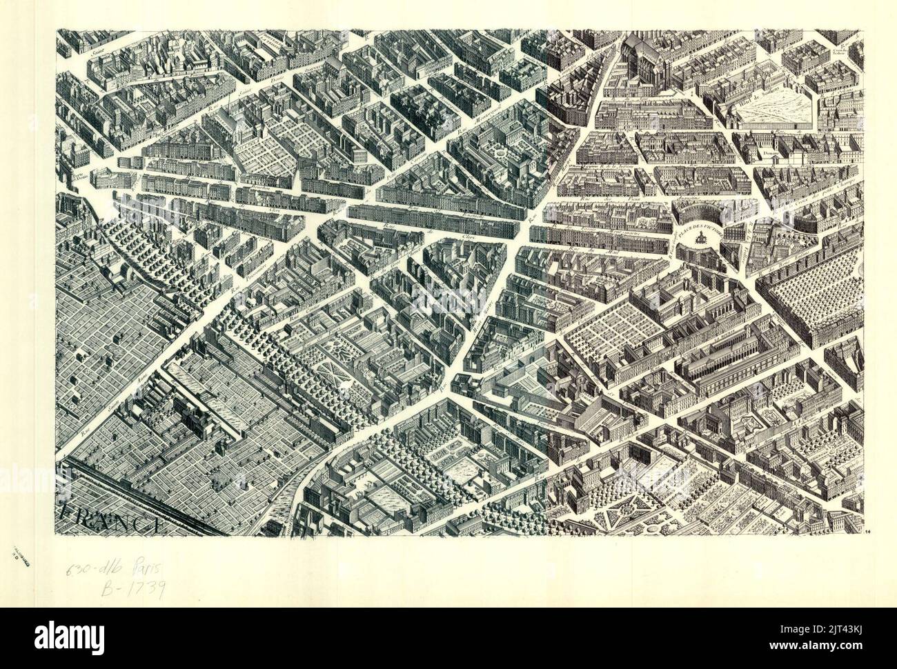 Turgot map of Paris - Sheet 14 - UWM Libraries Stock Photo - Alamy