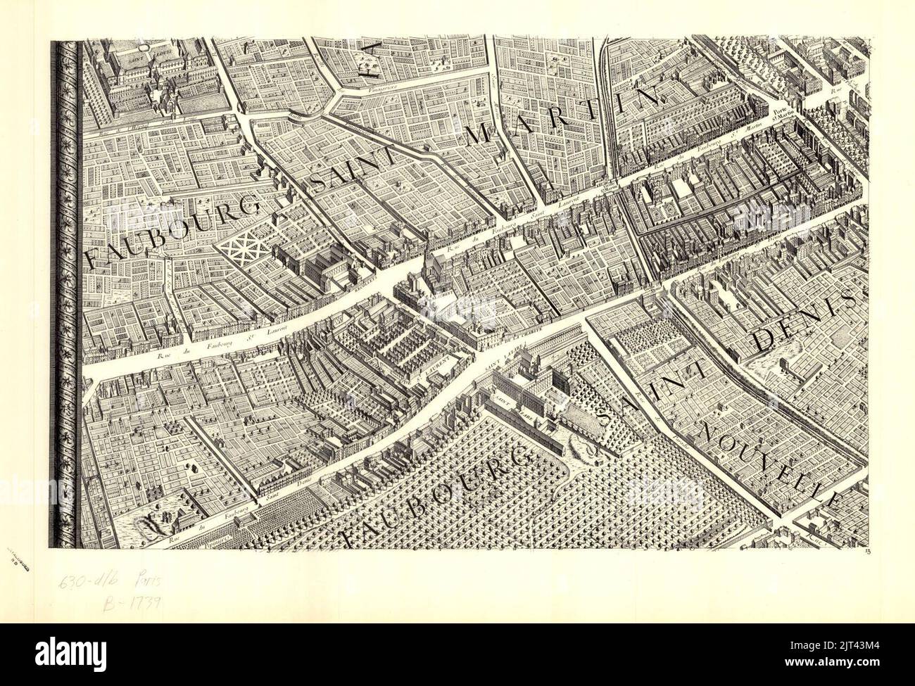 Turgot map of Paris - Sheet 13 - UWM Libraries Stock Photo - Alamy