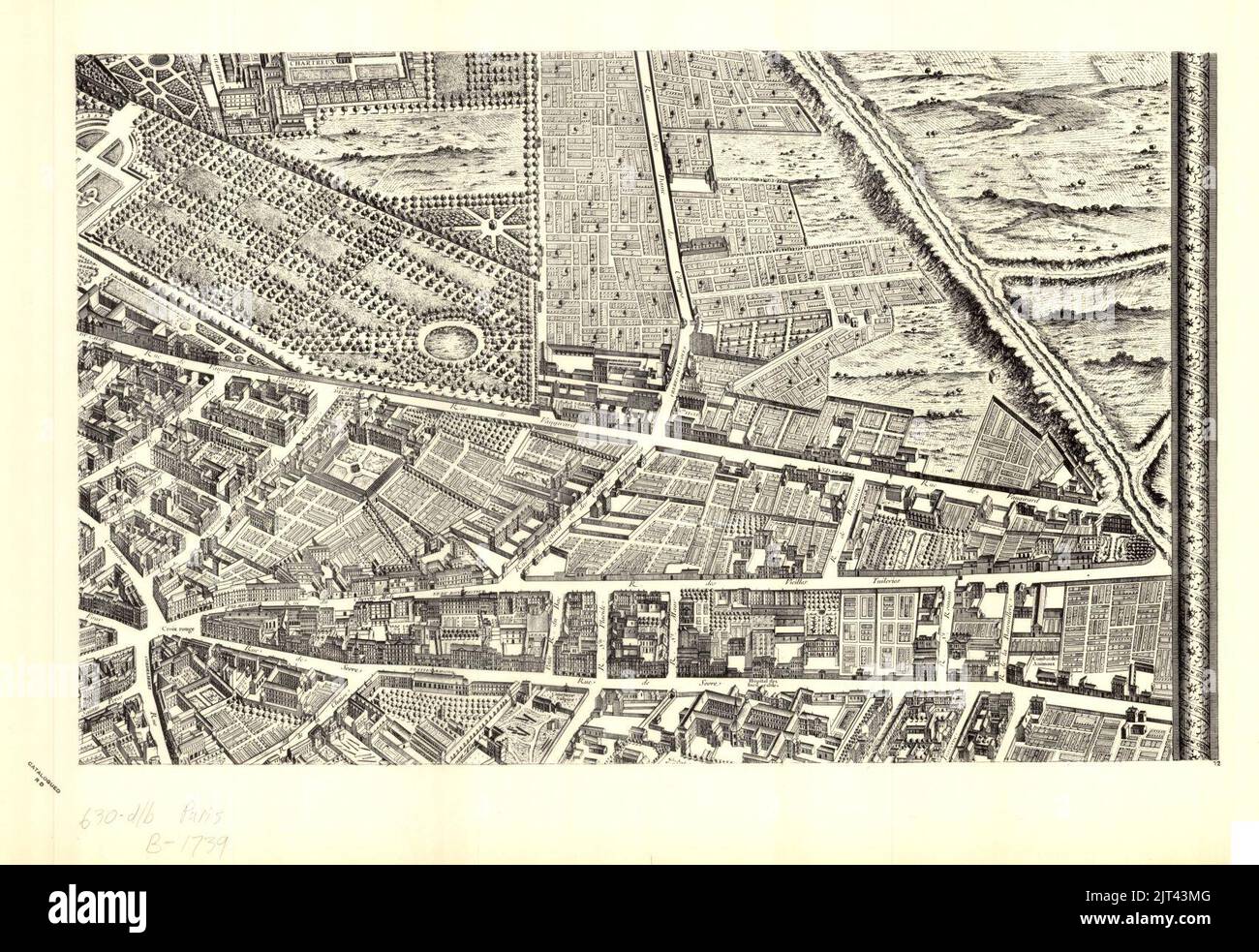 Turgot map of Paris - Sheet 12 - UWM Libraries Stock Photo - Alamy