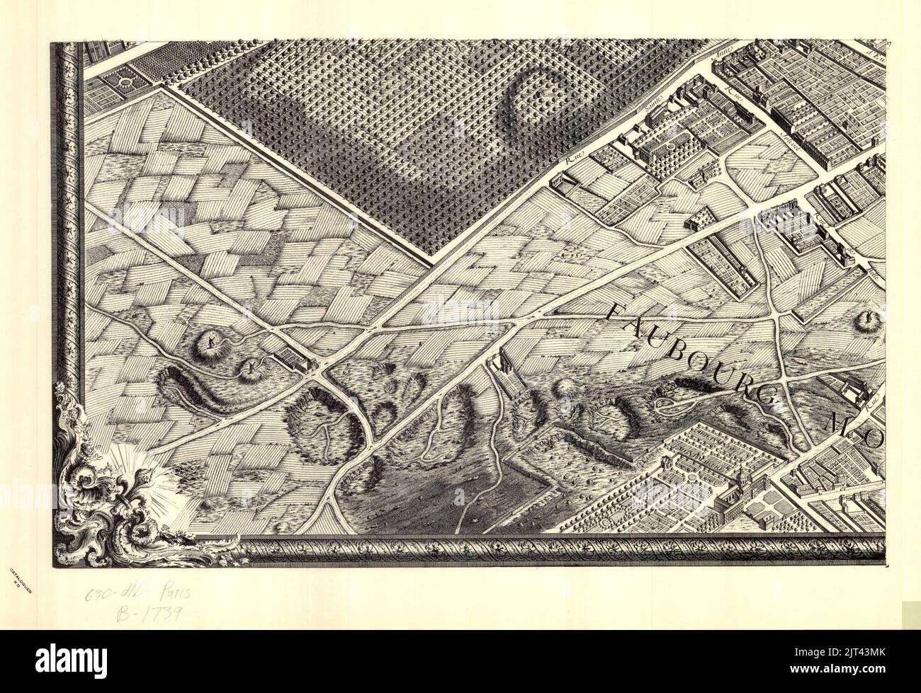 Turgot map of Paris - Sheet 17 - UWM Libraries Stock Photo - Alamy
