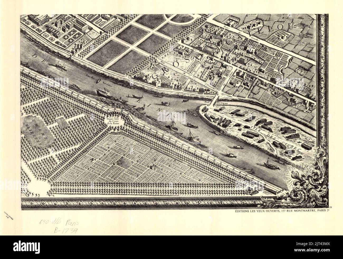 Turgot map of Paris - Sheet 20 - UWM Libraries Stock Photo - Alamy